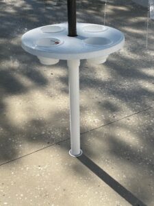Baja Table Sun Shelf Umbrella Table for Ledge in Swimming Pool