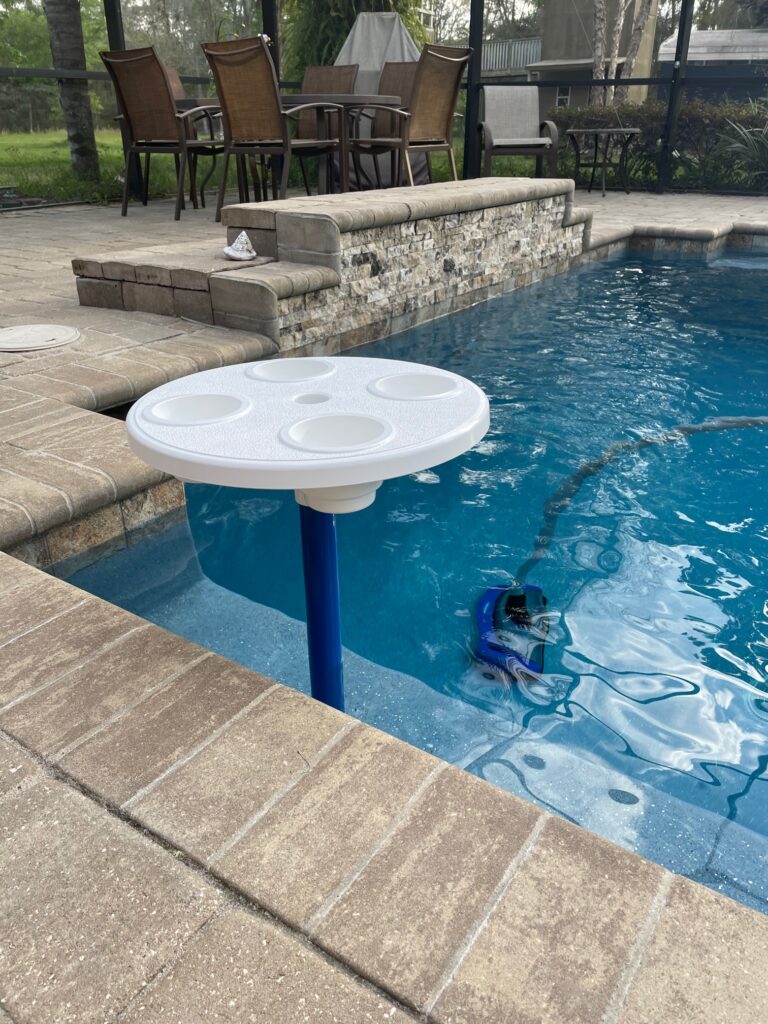 Baja Table Sun Shelf Umbrella Table for Ledge in Swimming Pool